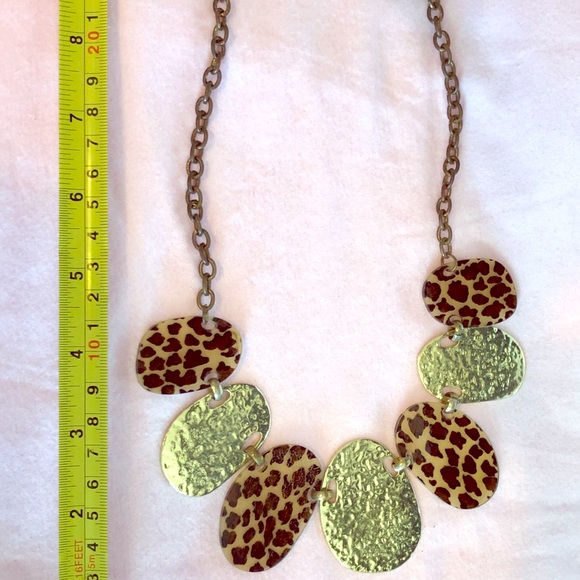 Jewelry | Adjustable Leopard Print Hammered Gold Necklace | Poshmark